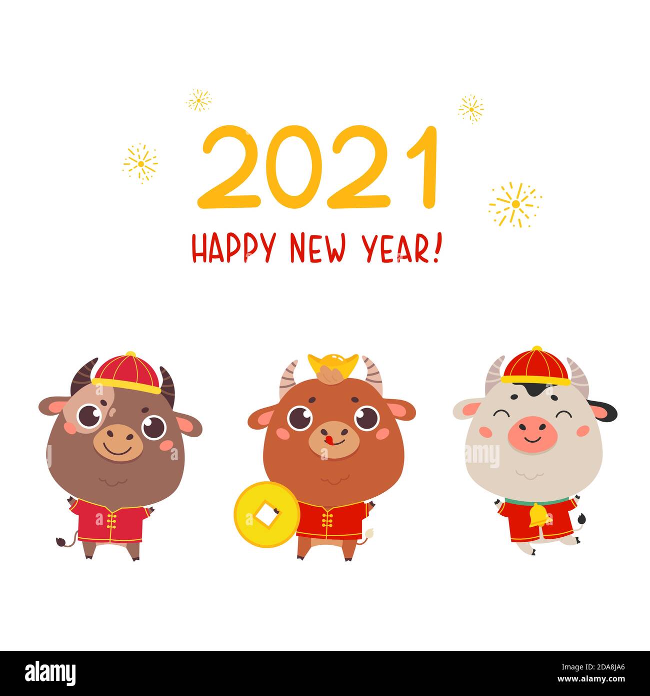 Christmas design template with cute oxen Stock Vector Image & Art - Alamy