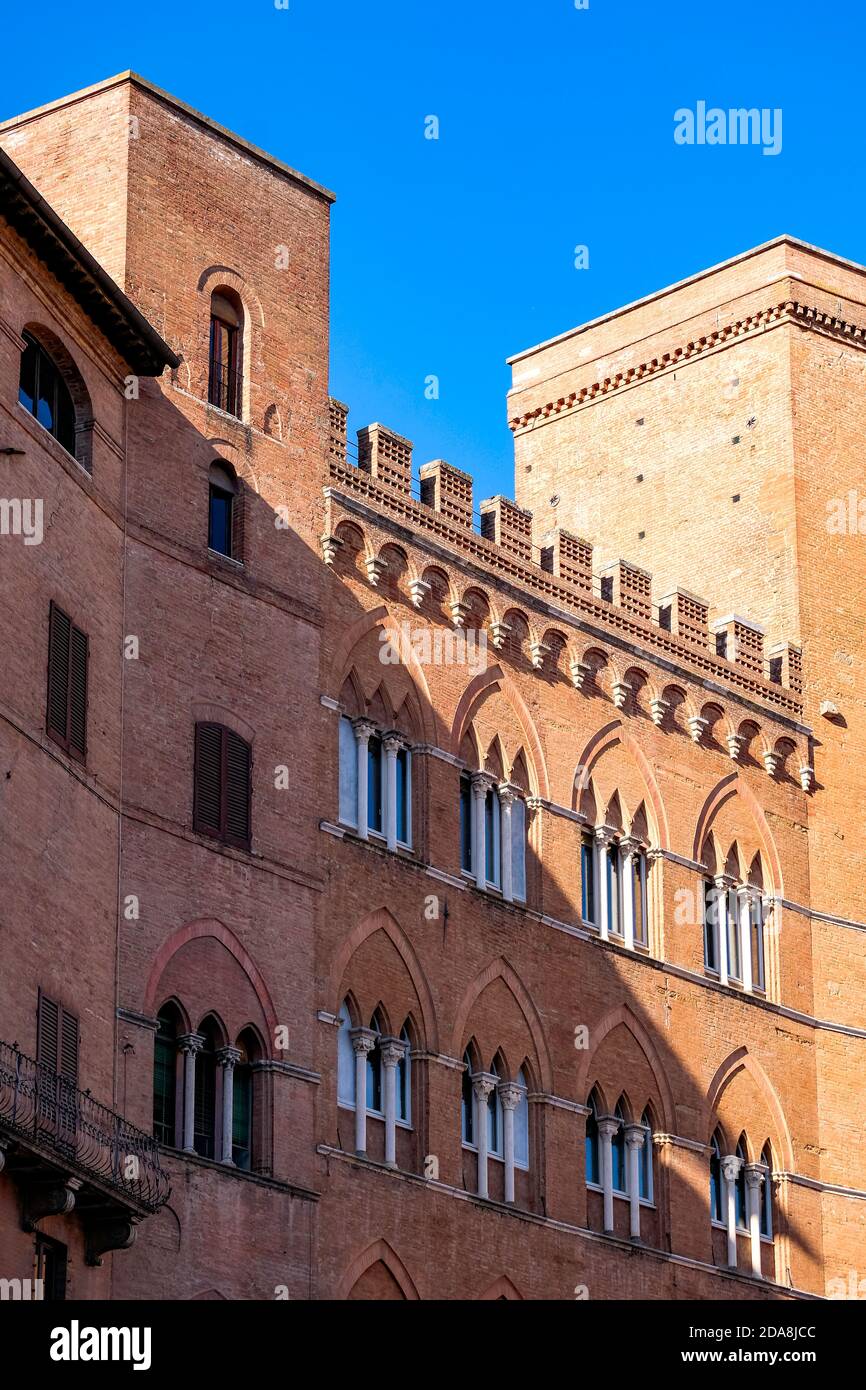 The Medieval Residential Buildings of Siena - Tuscany, Italy Stock ...
