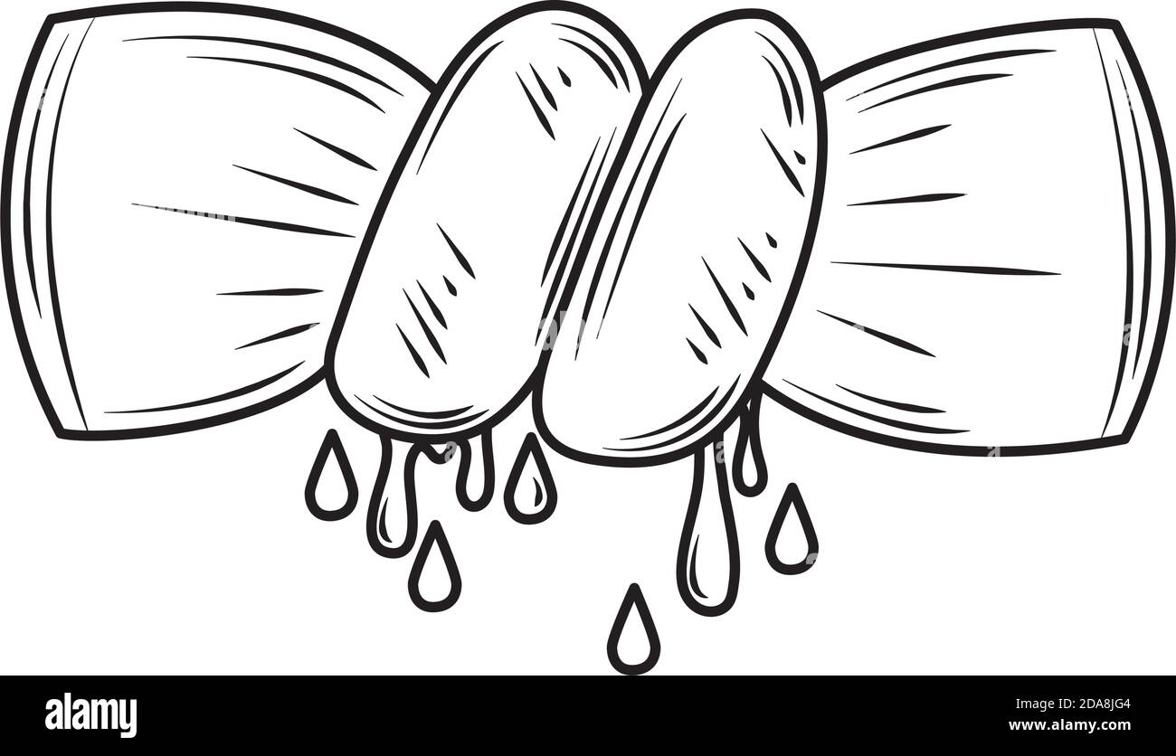 laundry, squeeze the towel with water drops vector illustration line ...