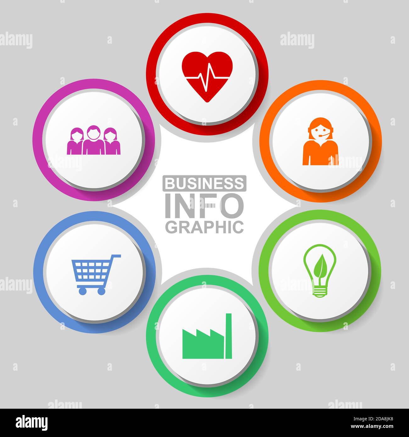 Business infographic vector template with 6 options Stock Vector Image ...