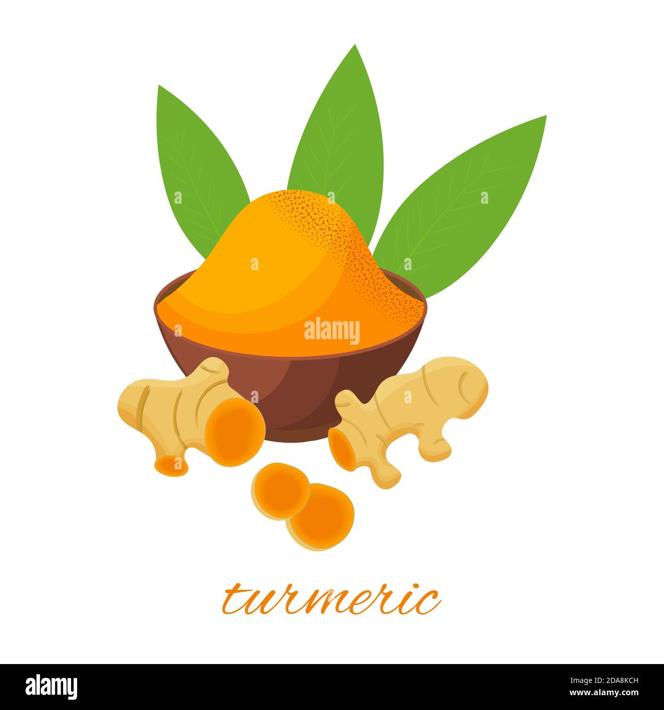 Turmeric powder on white Stock Vector Images - Alamy