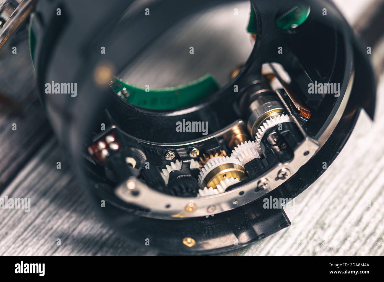 Some circle transmissions on an electronic photography lens Stock Photo ...