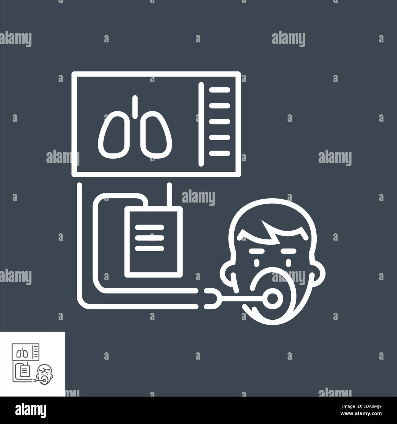 Medical ventilator related vector thin line icon Stock Vector Image ...