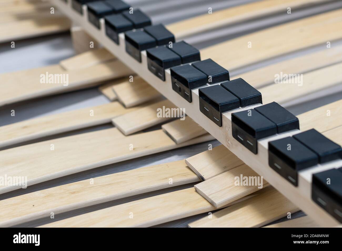 Wooden slats bed, disassembled bed Stock Photo - Alamy