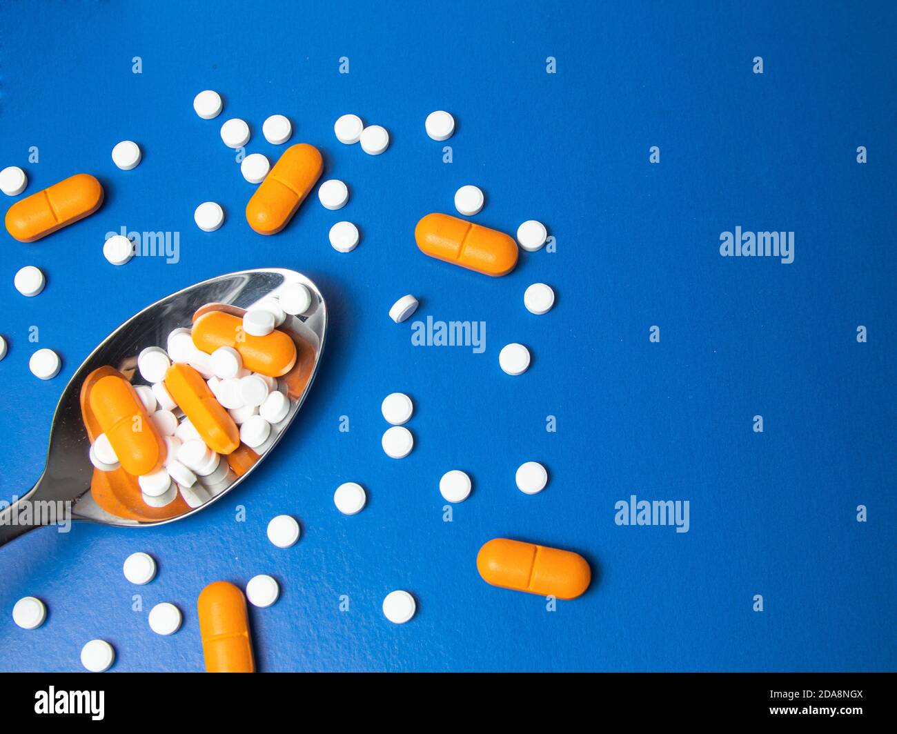 Assorted pharmaceutical medicine pills, tablets and capsules.Pills ...