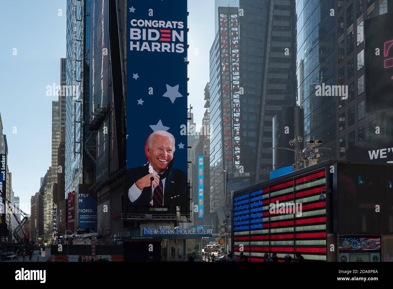 Times Square celebrates Joe Biden victory with digital billboard Stock ...