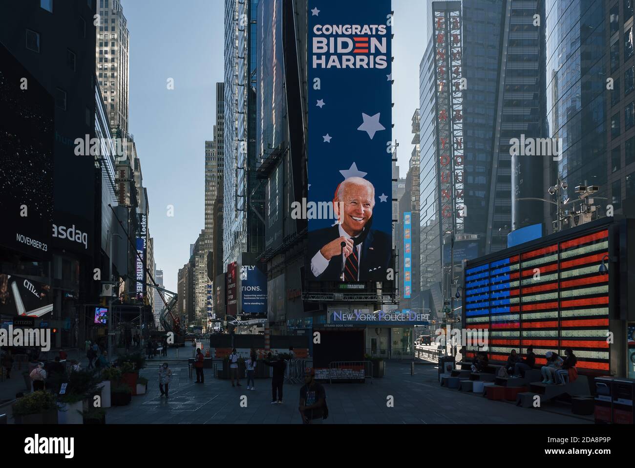 Times Square celebrates Joe Biden victory with digital billboard Stock ...