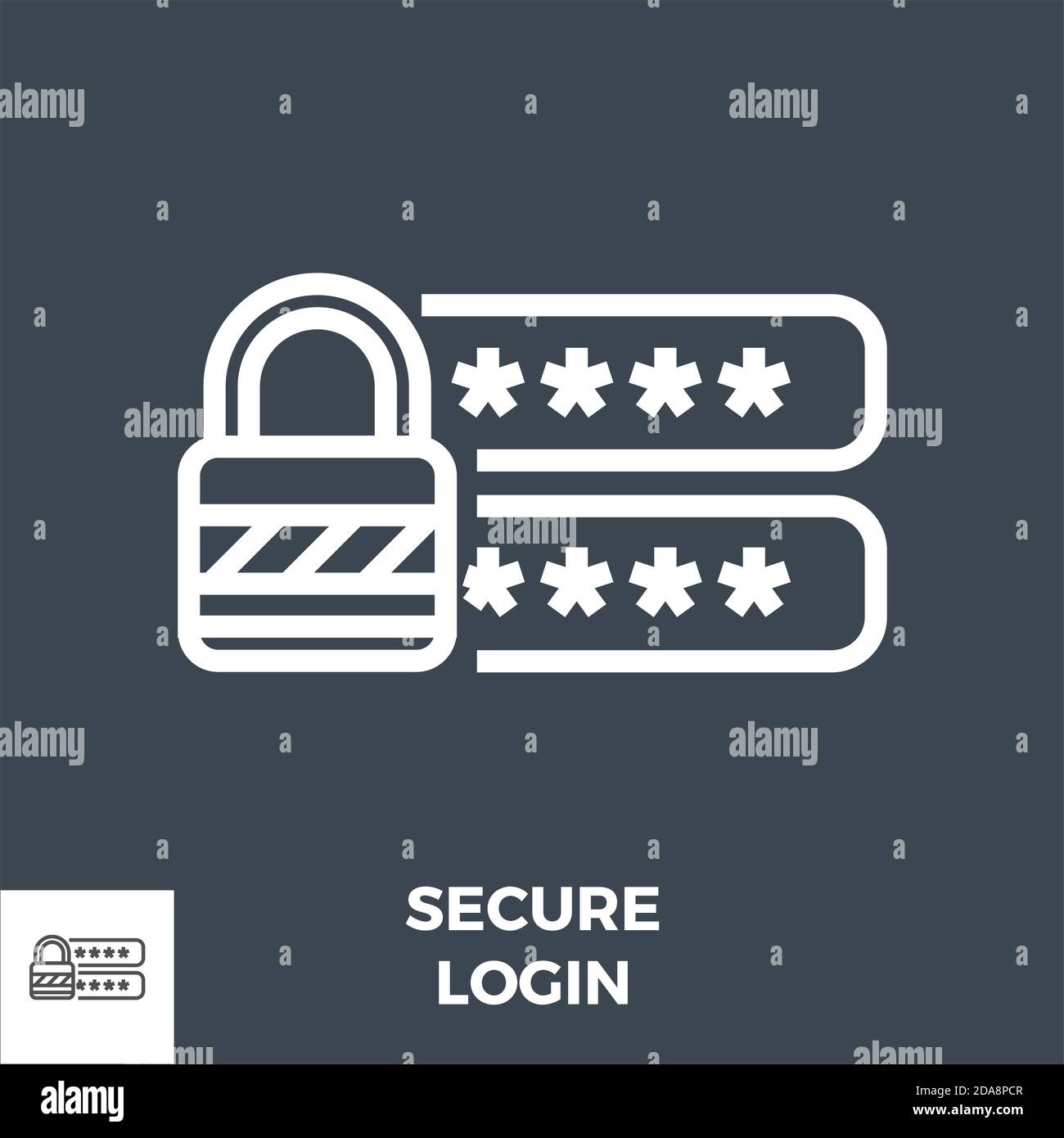 Secure Login Line Icon Stock Vector Image & Art - Alamy