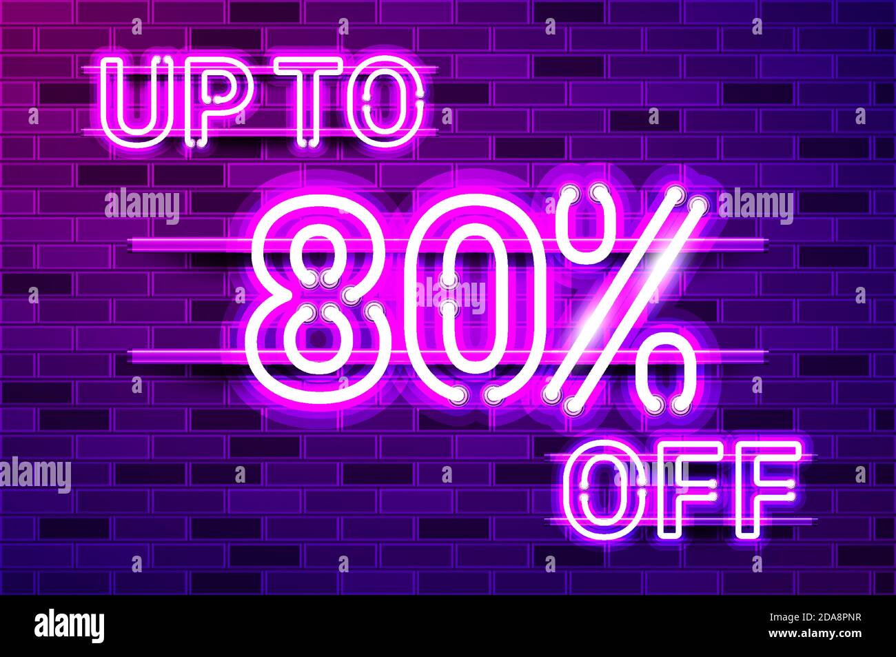 Neon 80 off sale banner sign hi-res stock photography and images - Alamy