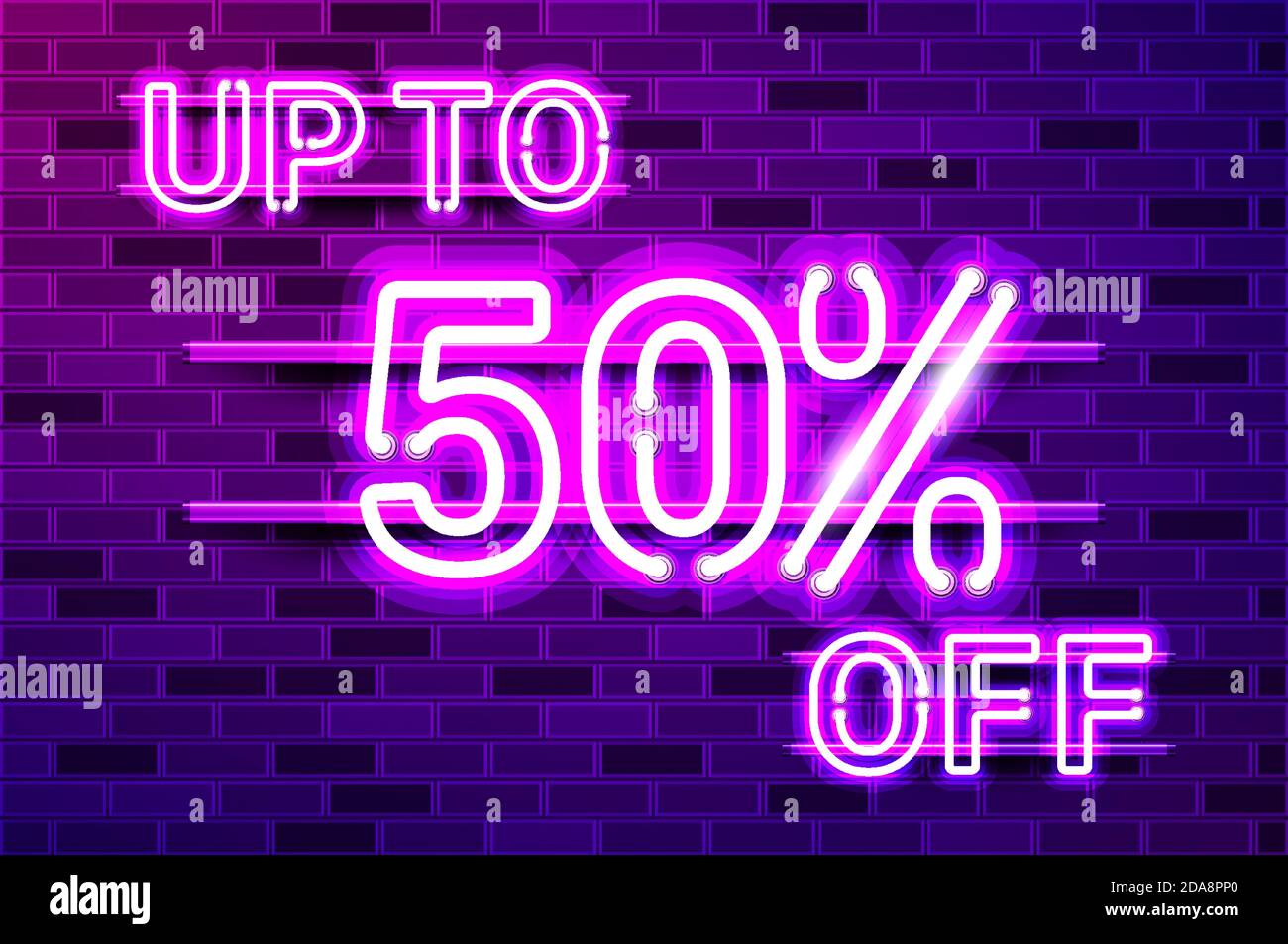 Neon 50 off sale banner sign Stock Vector Images - Alamy