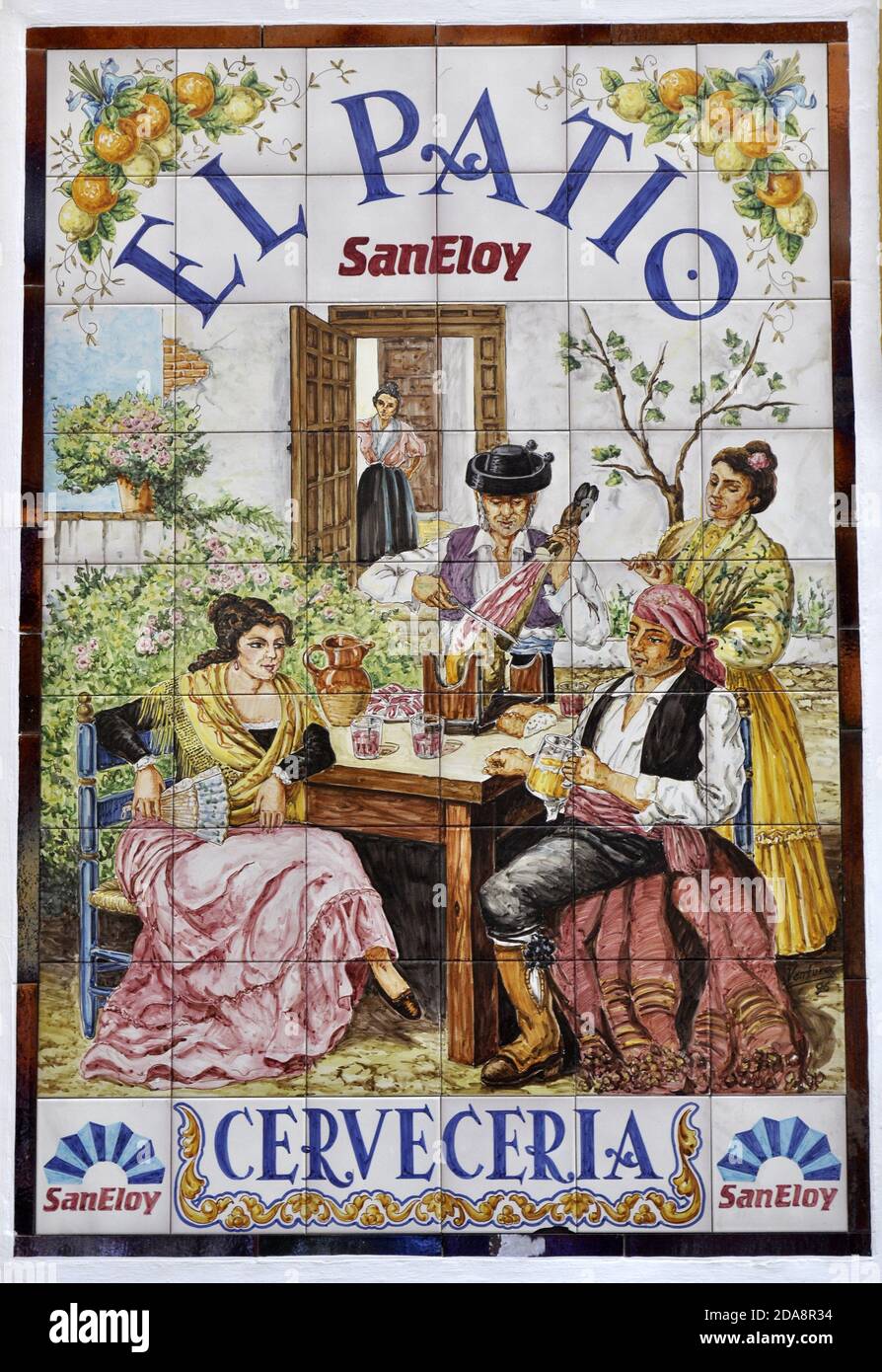 SEVILLE, SPAIN - Sep 24, 2014: photo of an old advertising poster of a ...