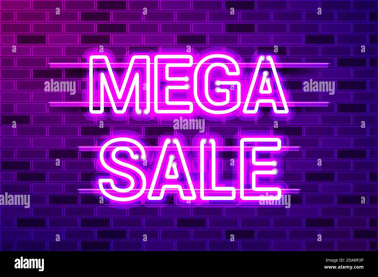 MEGA SALE glowing purple neon lamp sign Stock Vector Image & Art - Alamy