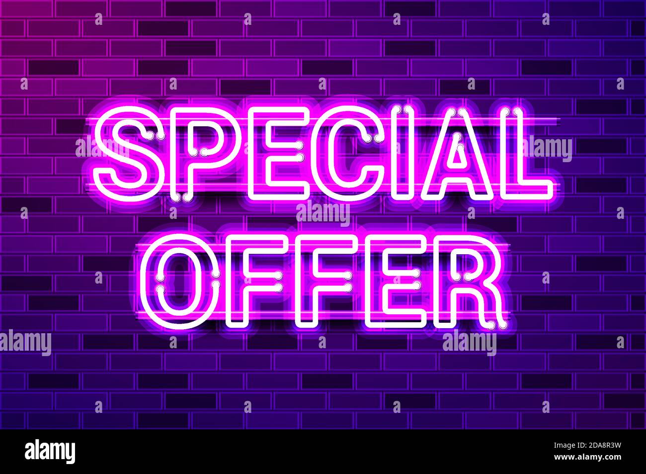 SPECIAL OFFER glowing purple neon lamp sign Stock Vector Image & Art ...
