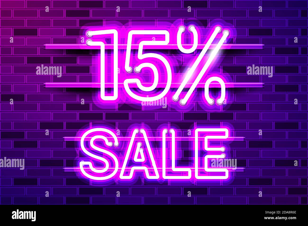 15 percent SALE glowing purple neon lamp sign Stock Vector Image & Art ...