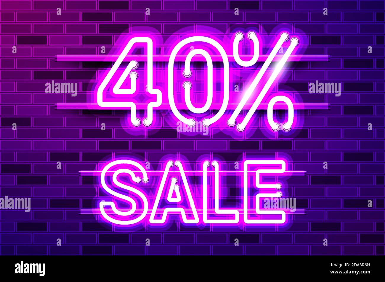 40 percent SALE glowing purple neon lamp sign Stock Vector Image & Art ...