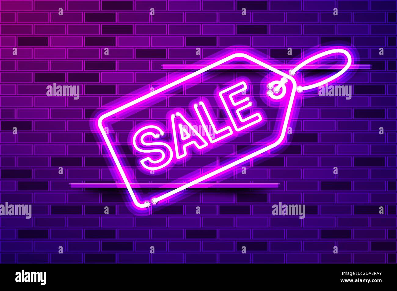 Sale tag glowing purple neon lamp sign Stock Vector Image & Art - Alamy