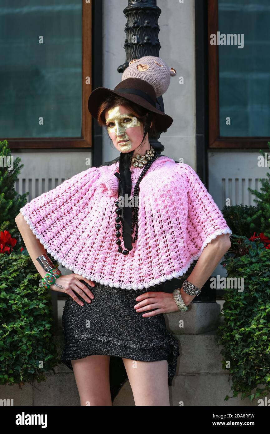 London, UK. 07 November 2020. Model take part in a flash mob fashion ...