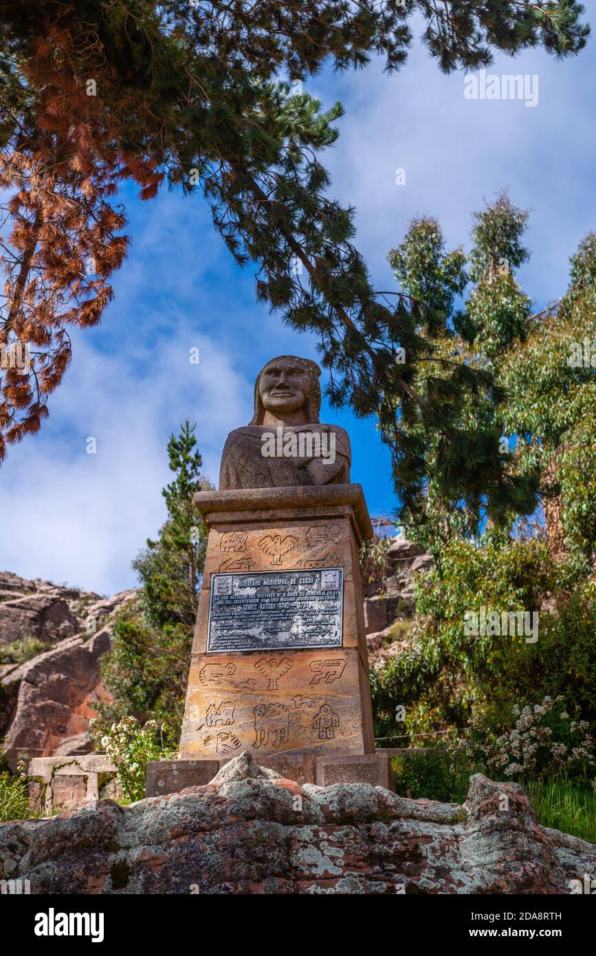 Monument of Tomas Katari, indigenous leader fighting colonialism ...