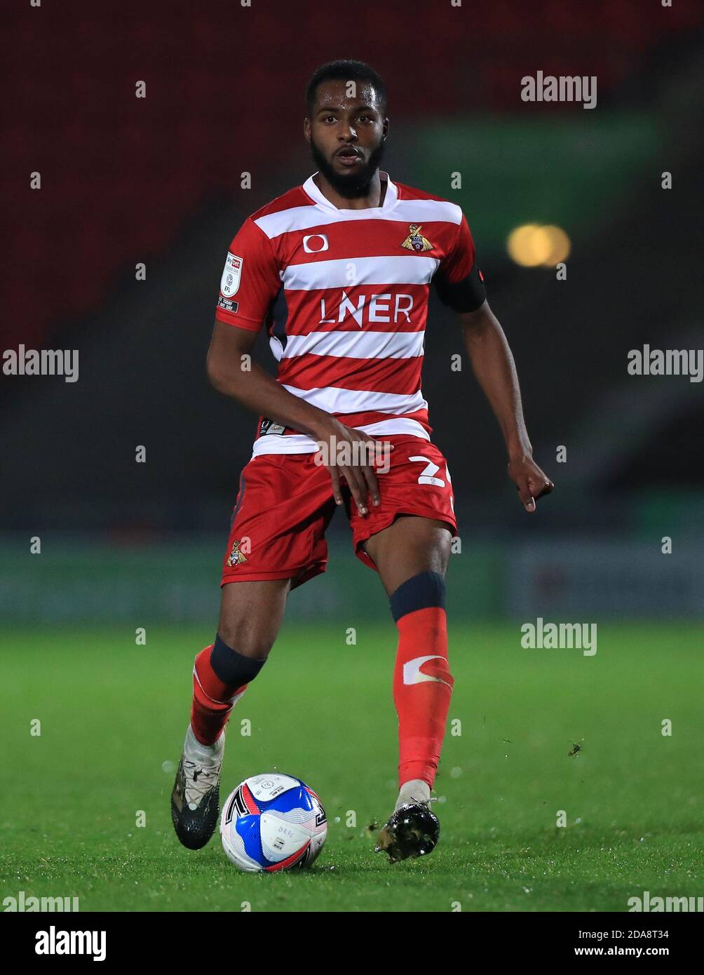 Doncaster Rovers' Cameron John during the Papa John's Trophy Group F ...