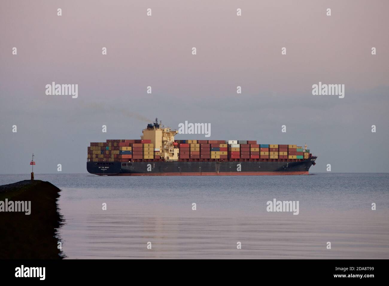 Container ship MP The Brady leaving the Port of Felixstowe, Suffolk, UK ...