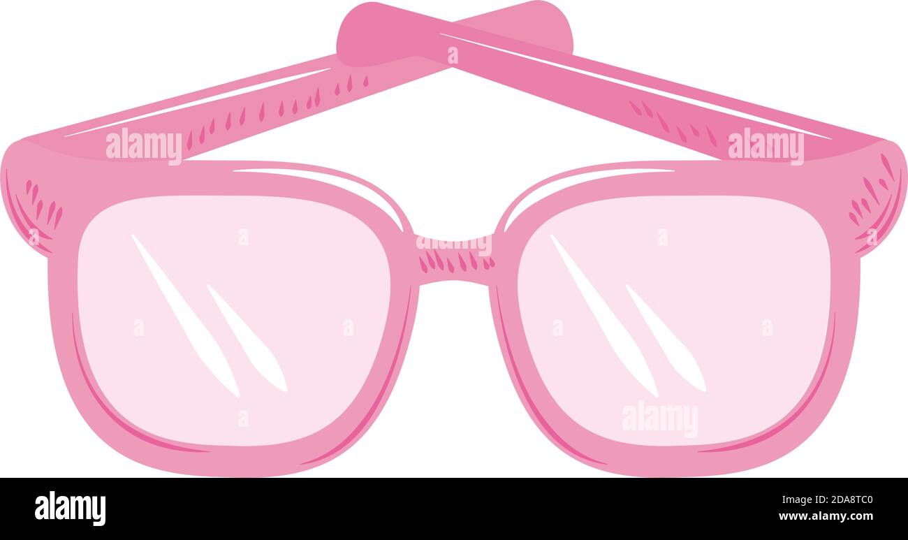 cute pink glasses accessory cartoon decoration icon vector illustration ...