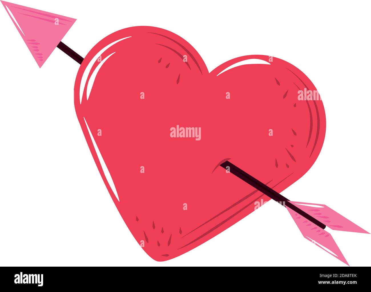 cute heart pierced arrow lovely cartoon decoration icon vector ...