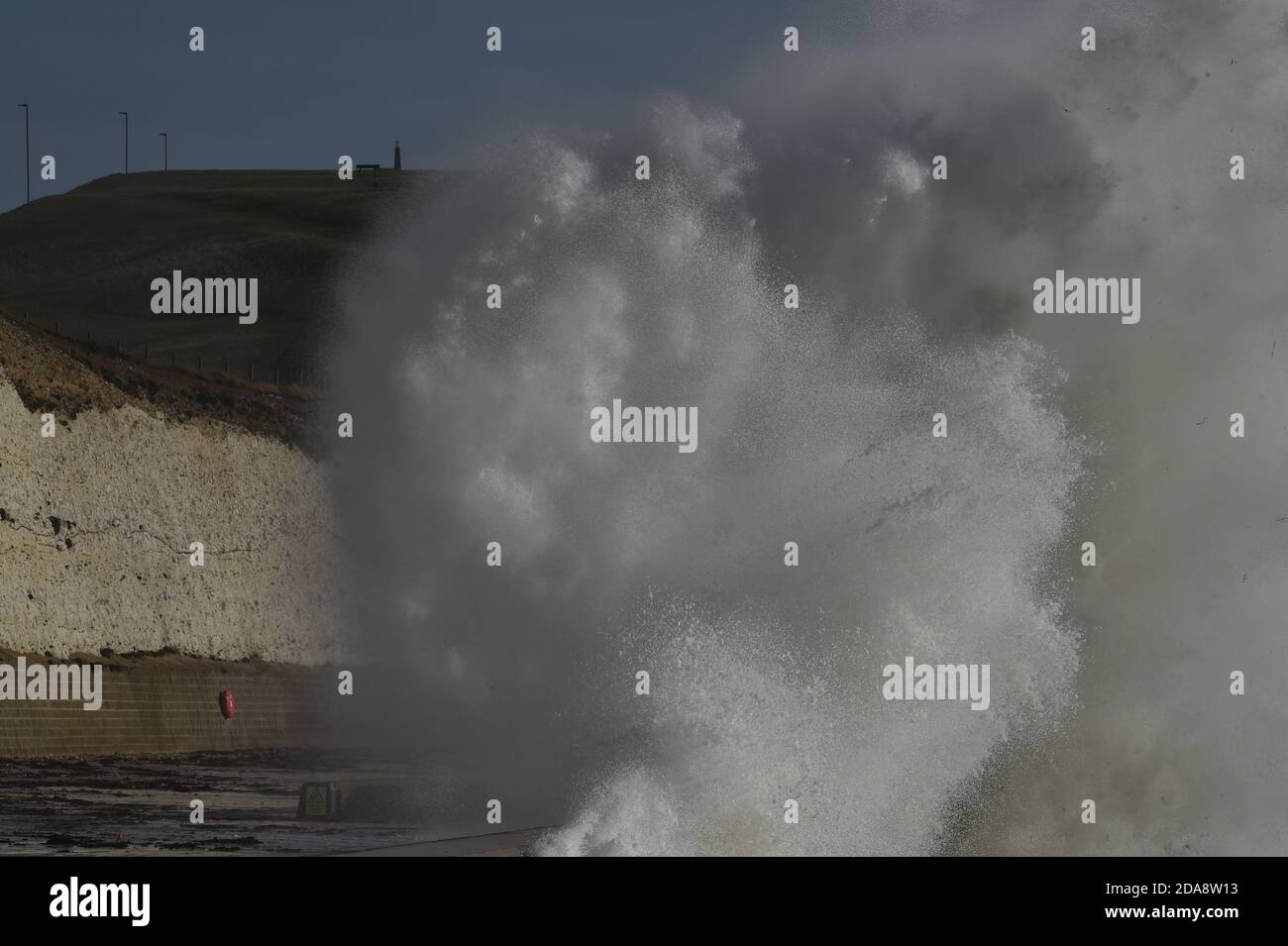 Heavy waves at the East Sussex town Saltdean Stock Photo - Alamy