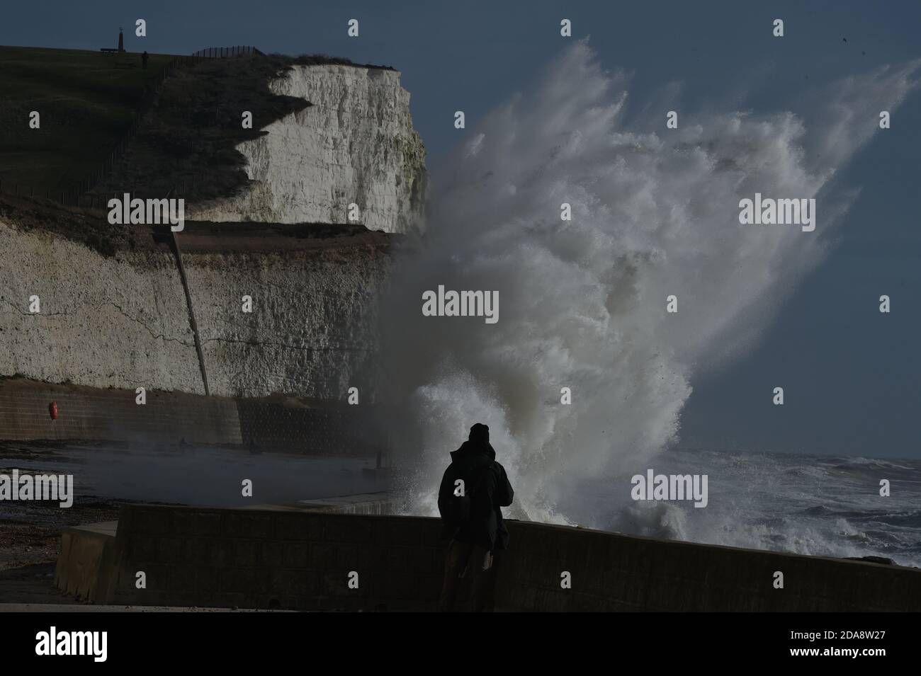 Heavy waves at the East Sussex town Saltdean Stock Photo - Alamy
