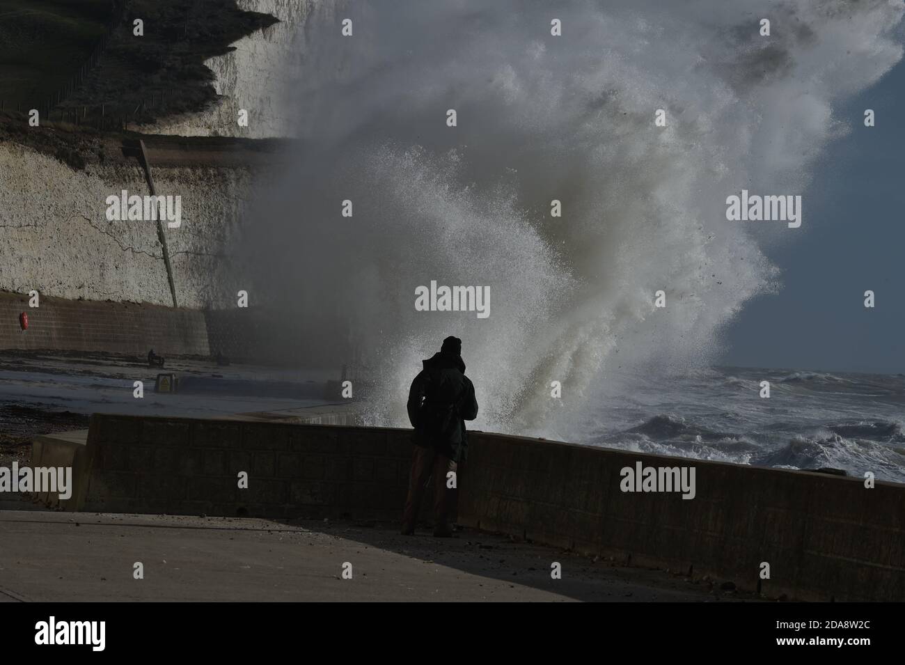 Heavy waves at the East Sussex town Saltdean Stock Photo - Alamy