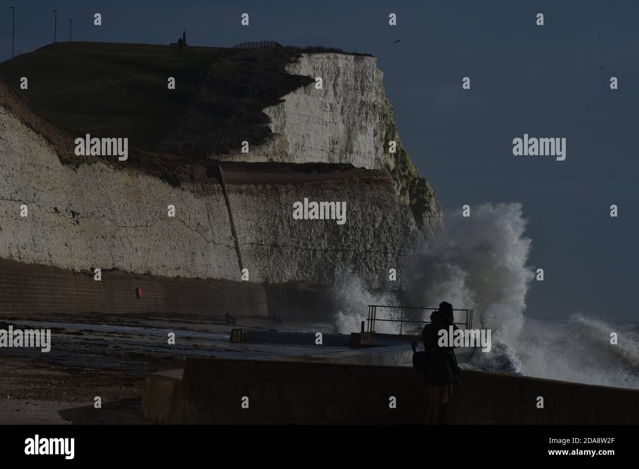 Heavy waves at the East Sussex town Saltdean Stock Photo - Alamy