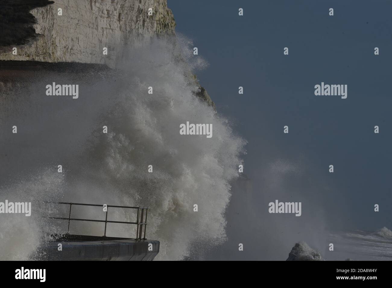 Heavy waves at the East Sussex town Saltdean Stock Photo - Alamy