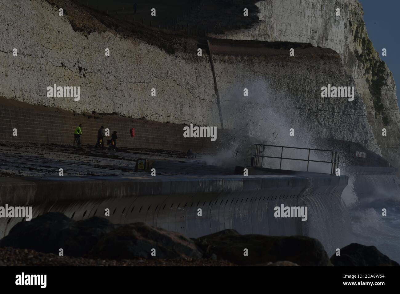 Heavy waves at the East Sussex town Saltdean Stock Photo - Alamy