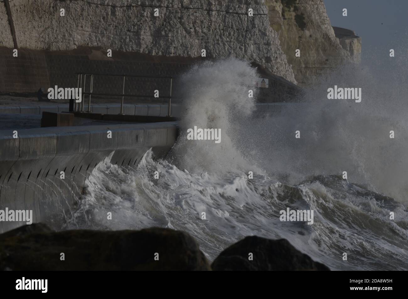 Heavy waves at the East Sussex town Saltdean Stock Photo - Alamy