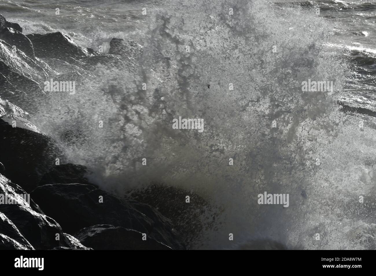 Heavy waves at the East Sussex town Saltdean Stock Photo - Alamy