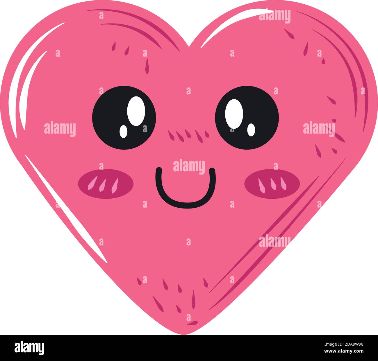 cute kawaii heart love romantic vector illustration Stock Vector Image ...