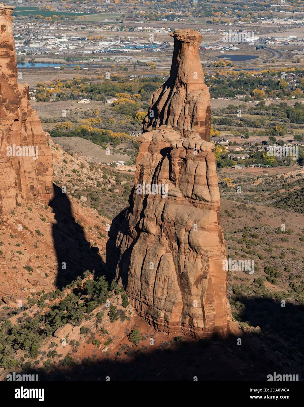 A Wingate sandstone tower called the Independence Monument in Monument ...