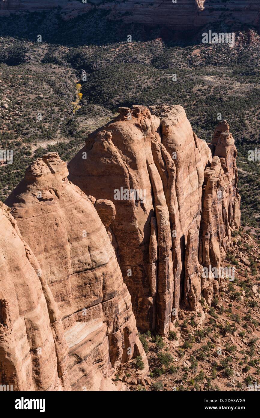 Sandstone formations called the Coke Ovens in Monument Canyon from ...
