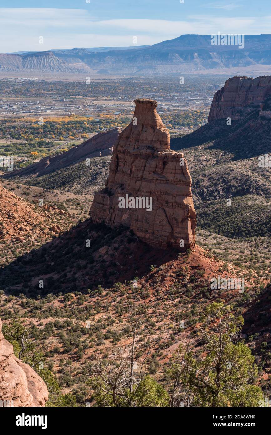 A Wingate sandstone tower called the Independence Monument in Monument ...