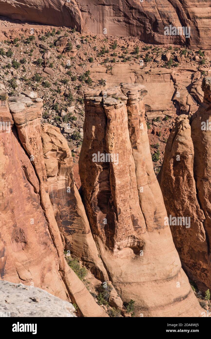 Sandstone formations in Monument Canyon from Artists Point in the ...