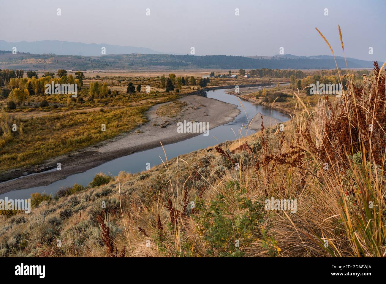 A working cattle ranch along the Buffalo Fork River in the Buffalo ...