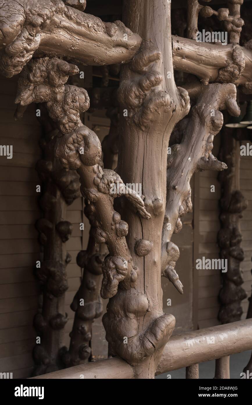 The lower Hamilton's Store is decorated with burled branches as ...