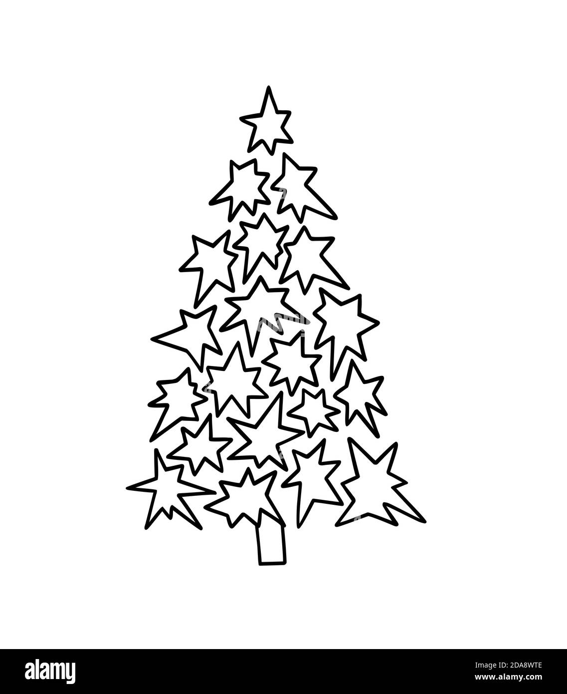 Simple Christmas tree hand drawn in doodle style minimalist vector ...