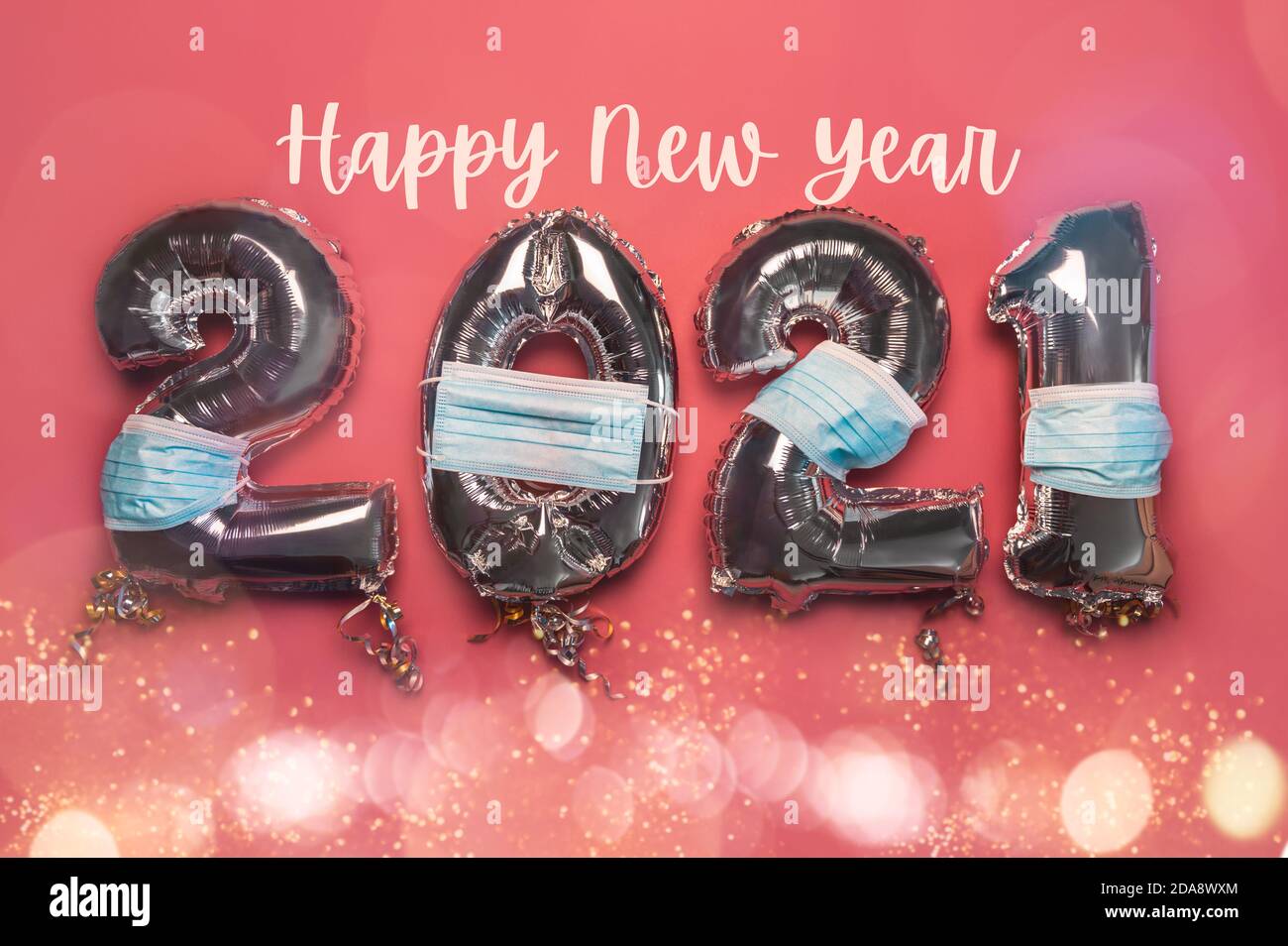 New Year 2021 with face masks Stock Photo - Alamy