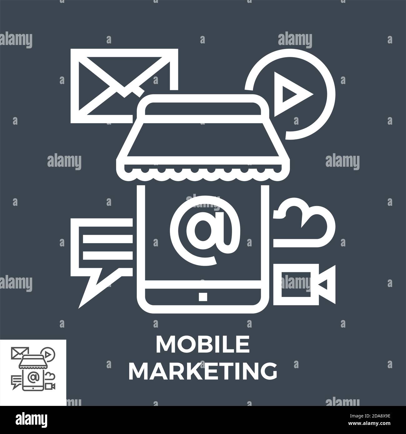 Mobile Marketing Line Icon Stock Vector Image & Art - Alamy
