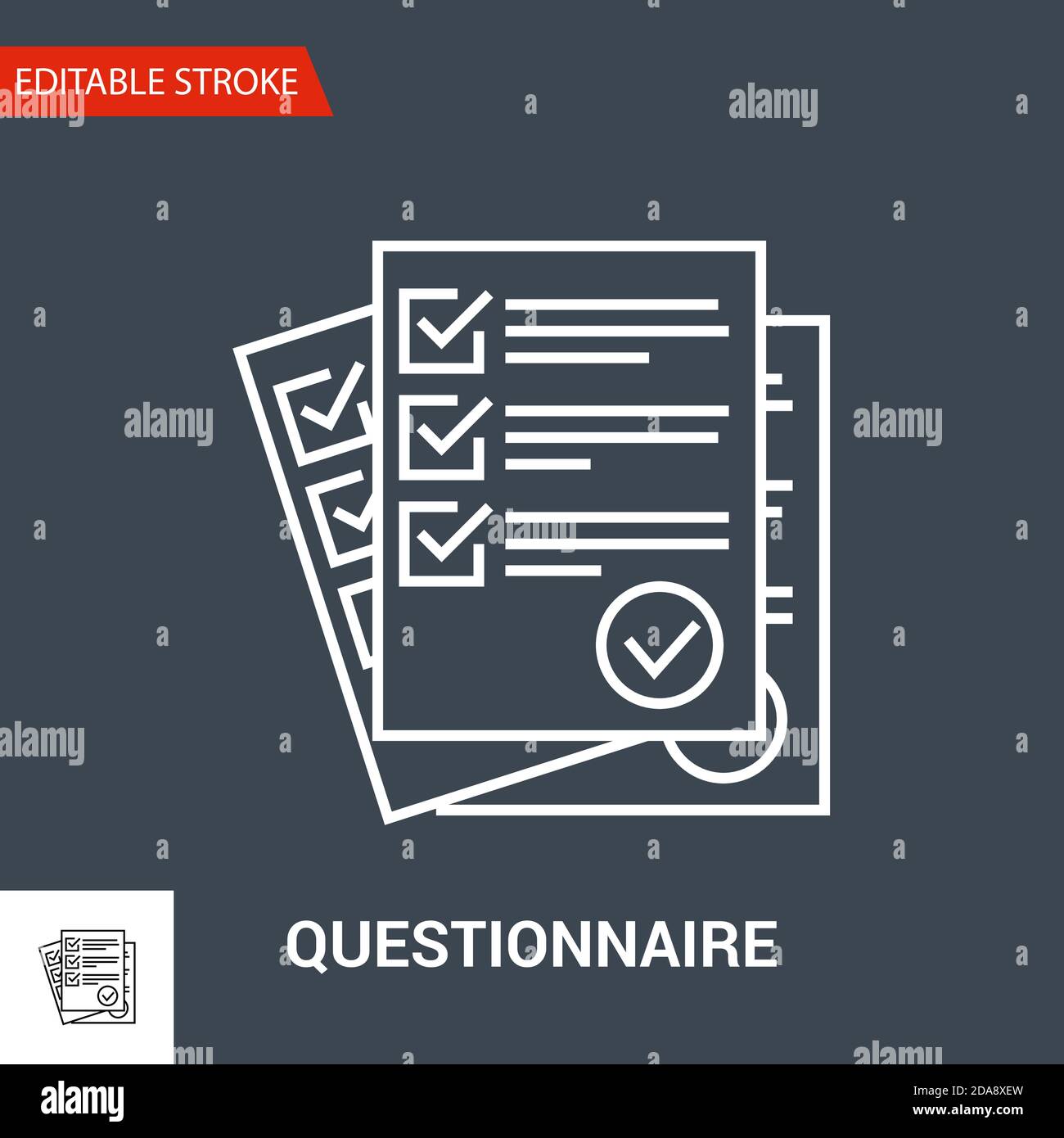 Questionnaire Icon. Thin Line Vector Illustration Stock Vector Image ...