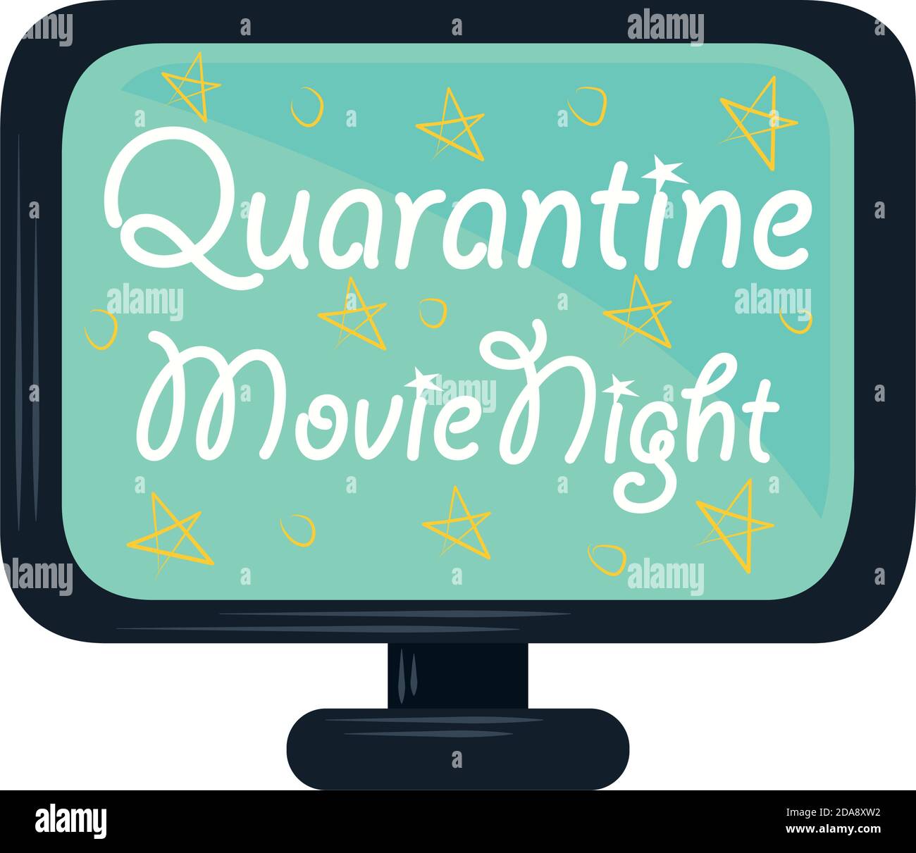 new normal, movie night quarantine, after coronavirus covid 19 vector ...