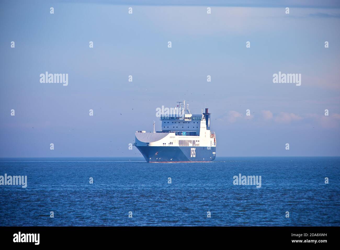 Ro-Ro cargo ship Gardenia Seaways on route to the Port of Felixstowe ...