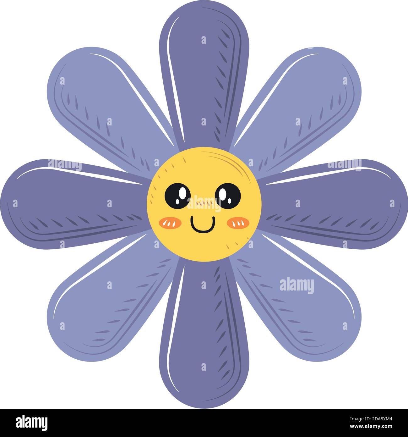 cute kawaii flower nature decoration vector illustration Stock Vector ...