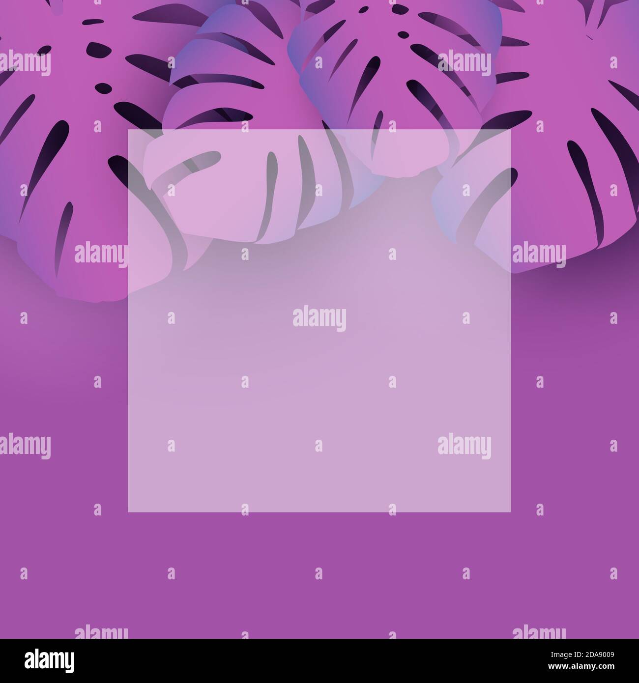 Monstera Palm leaves wedding invitation template background ...