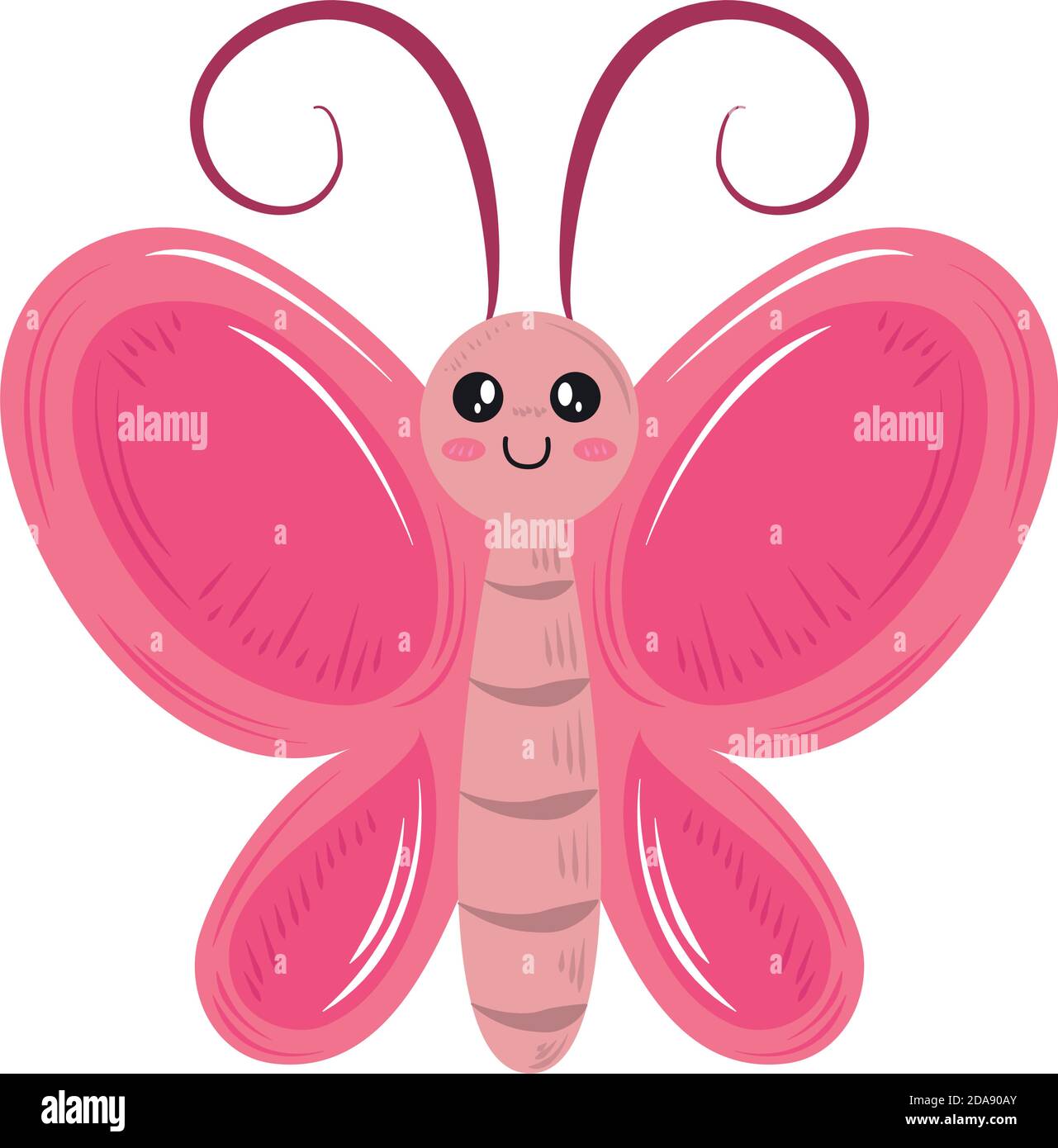 cute kawaii butterfly nature decoration vector illustration Stock ...